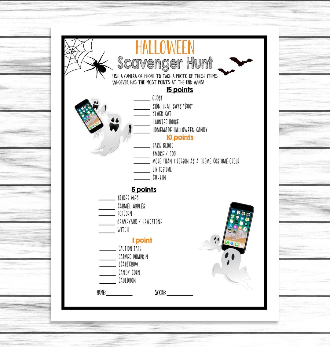 Halloween Scavenger Hunt Game Virtual or Printable Halloween - Etsy