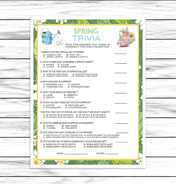 Free Printable Spring Trivia Quiz With Answer Key, 43% OFF Free Printable Spring Trivia Quiz With Answer Key, 43% OFF