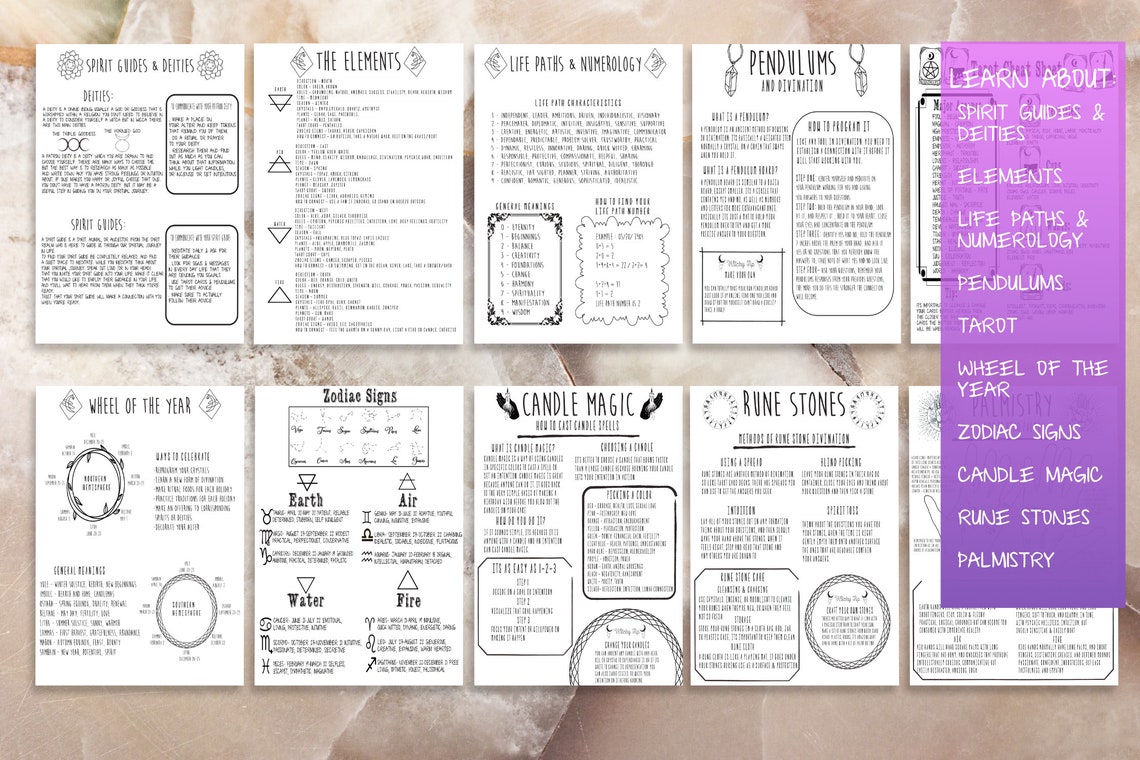 Witchcraft Basic Printable Grimoire Pages Book of Shadows - Etsy