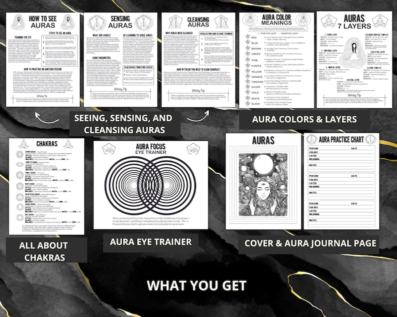 Auras Book of Shadows Pages | Witch Supplies Reference Sheets | How to ...