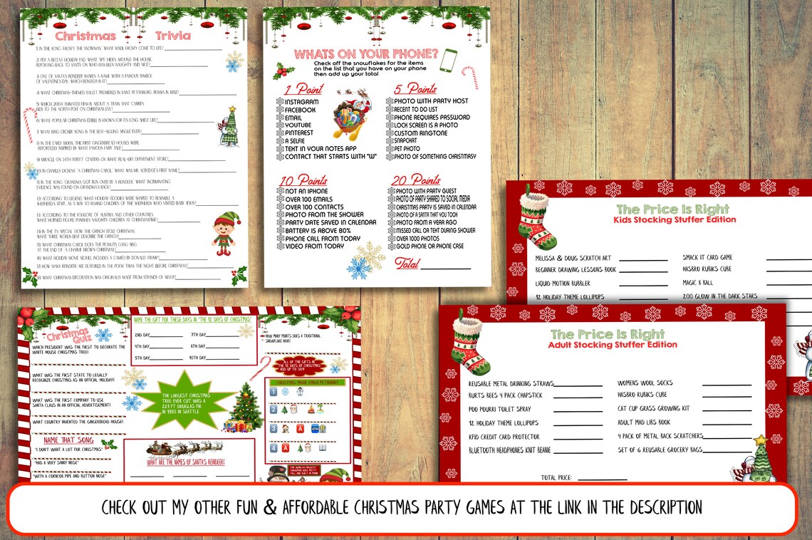 Christmas Game, Santa Claus Game, Christmas Party Game, Xmas Party ...