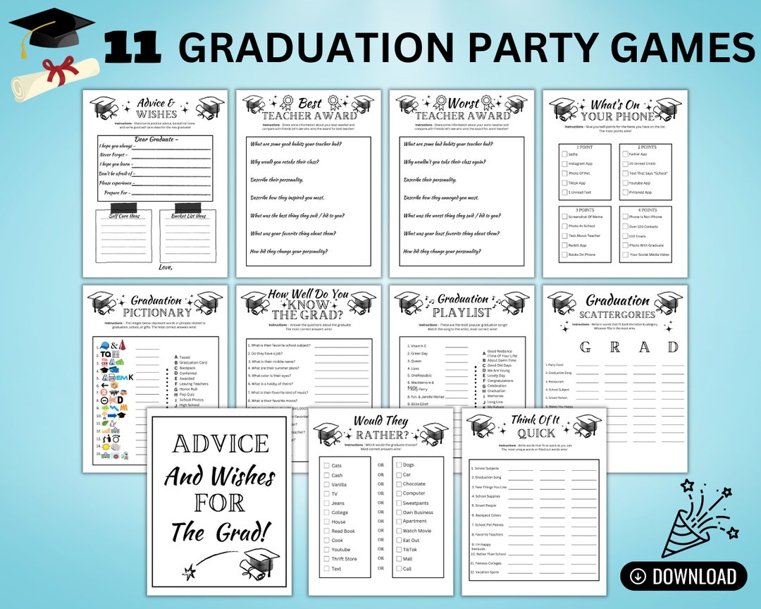 Printable 2024 Unique Graduation Games | Printable Unique Quizzes ...