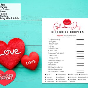 Galentines Day Famous Couples Game -fun Party Game - Ladies Night Out ...