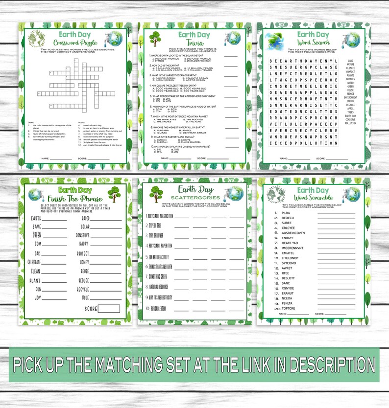Earth Day Scattergories Game, Party Game, Word Game, for Adults Kids ...