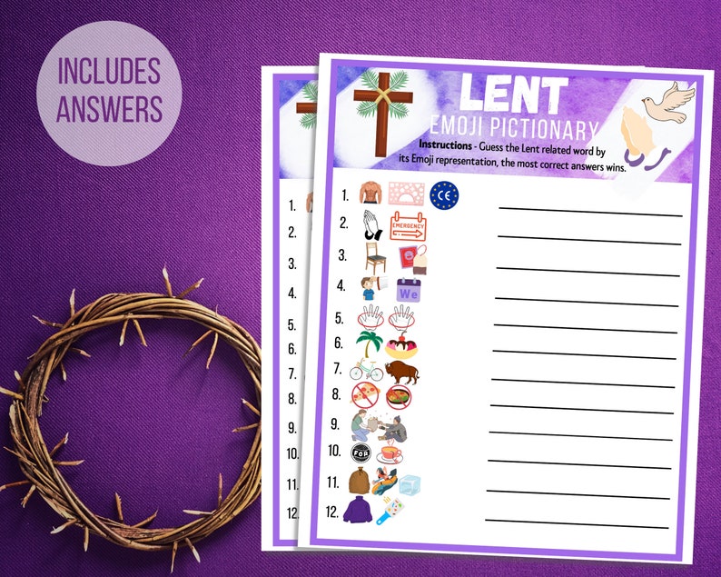 Printable Lent Party Games Set Kids Lenten Party Activities - Etsy