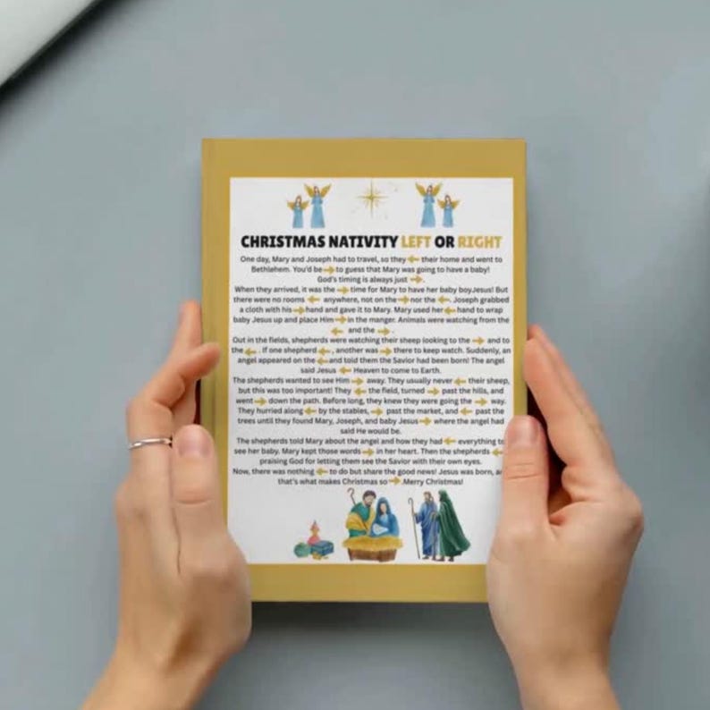 Christmas Nativity Left Right Game Printable, Bible Story Passing Game ...