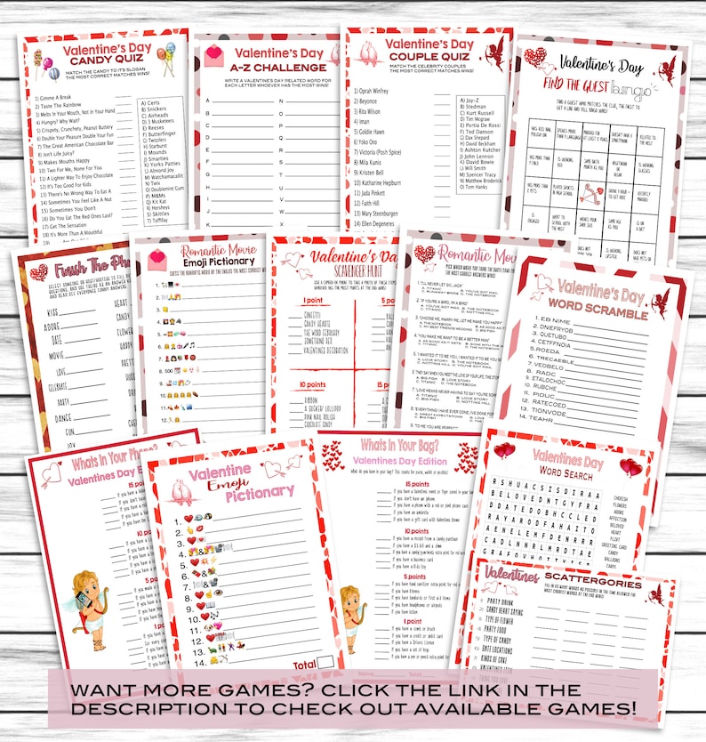 Valentines Day Word Search Game Virtual or Printable V-day | Etsy