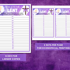 Lent Printable Kids Activity Tracker, Childrens Kindness Lenten Journal ...