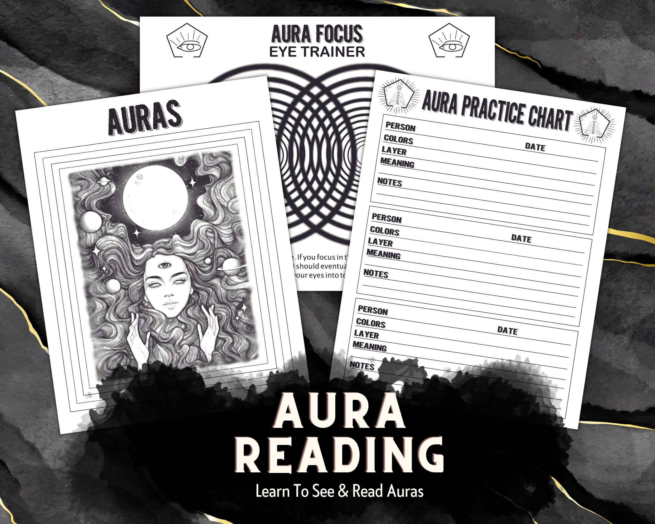 Auras Book of Shadows Pages | Witch Supplies Reference Sheets | How to ...
