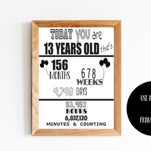 13th Birthday Signs, 13 Birthday Party Decorations, 13th Birthday ...