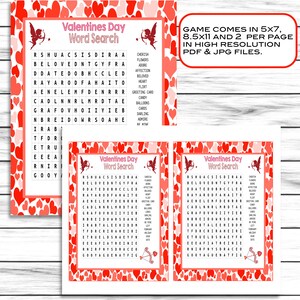 Valentines Day Game, Word Search, Valentines Game, Valentines Party ...