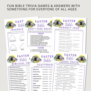 Printable Easter Themed Bible Games and Answers Mega Bundle |sunday ...