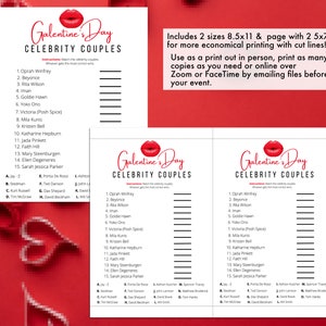 Galentines Day Famous Couples Game -fun Party Game - Ladies Night Out ...