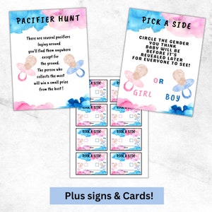 Editable Gender Reveal Games Bundle | Gender Reveal Party Ideas | Blue Pink Gender Reveal ...