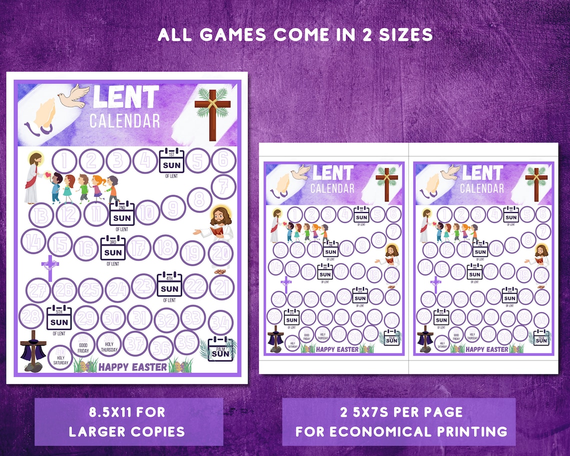 Printable Lent Party Games Set Kids Lenten Party Activities - Etsy