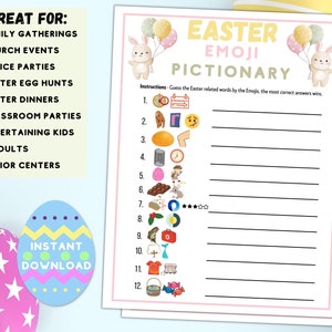 Easter Printable Emoji Pictionary Game | Fun Family Activity | Kids ...
