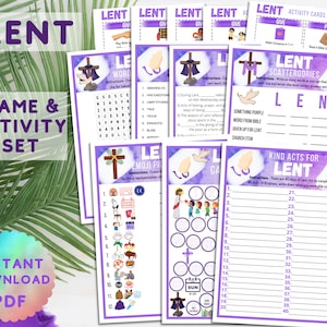 Printable Lent Party Games Set, Kids Lenten Party Activities, Catholic ...