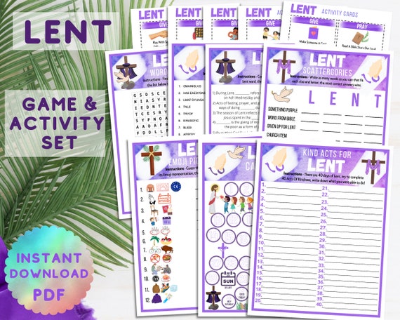 Printable Lent Party Games Set Kids Lenten Party Activities - Etsy