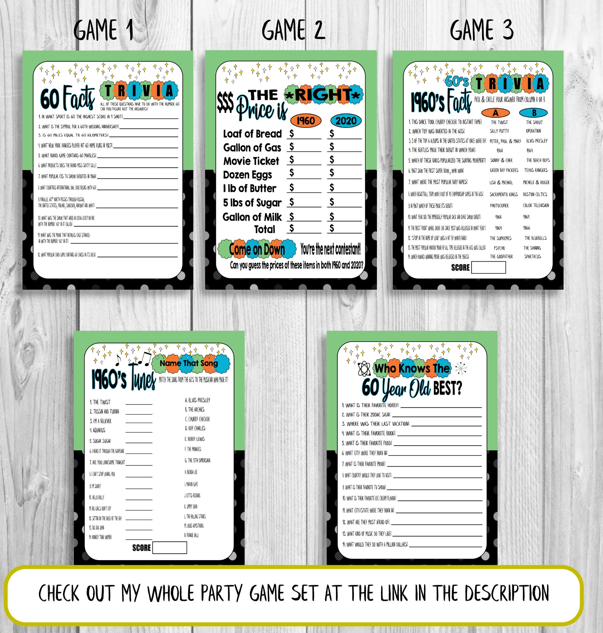 60th Birthday Party Games, How Well Do You Know the 60 Year Old ...