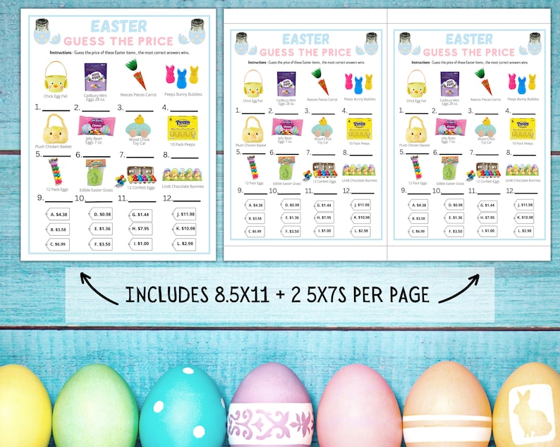 Printable Easter Price is Right Game | Fun Family Idea | Kids Adults ...
