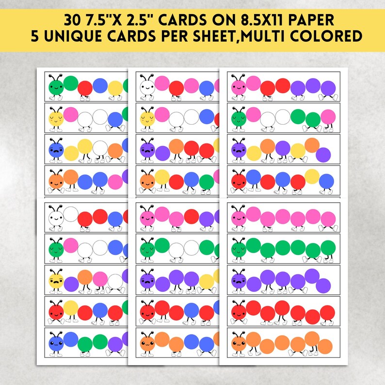 Pom Patterns Caterpillar Activity Cards | Quiet Time Toddler Craft Game ...