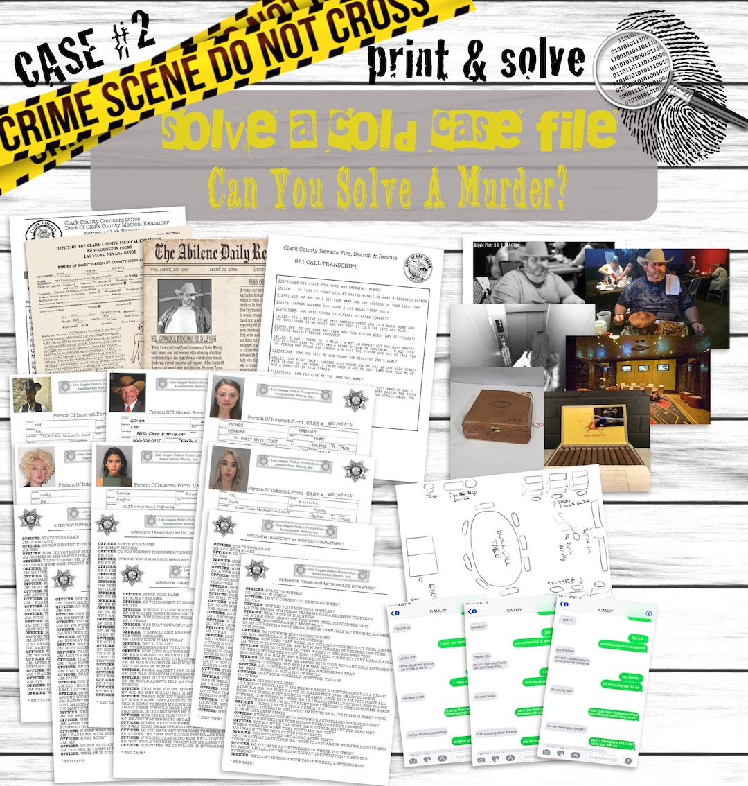 Murder Mystery Cold Case File Printable or Virtual Game, Solve A Murder ...