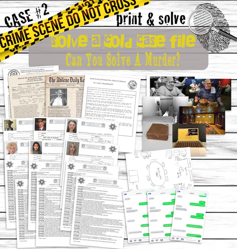 Murder Mystery Cold Case File Printable or Virtual Game Solve - Etsy ...