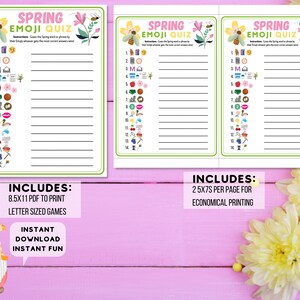 Spring Emoji Game Printable Quiz | Kids Adults Fun Party Idea Activity ...