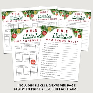 Christmas Bible Games for Church Party | Editable Holiday Nativity ...