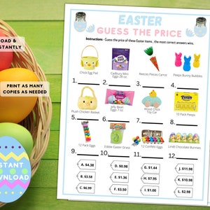 Printable Easter Price is Right Game | Fun Family Idea | Kids Adults ...