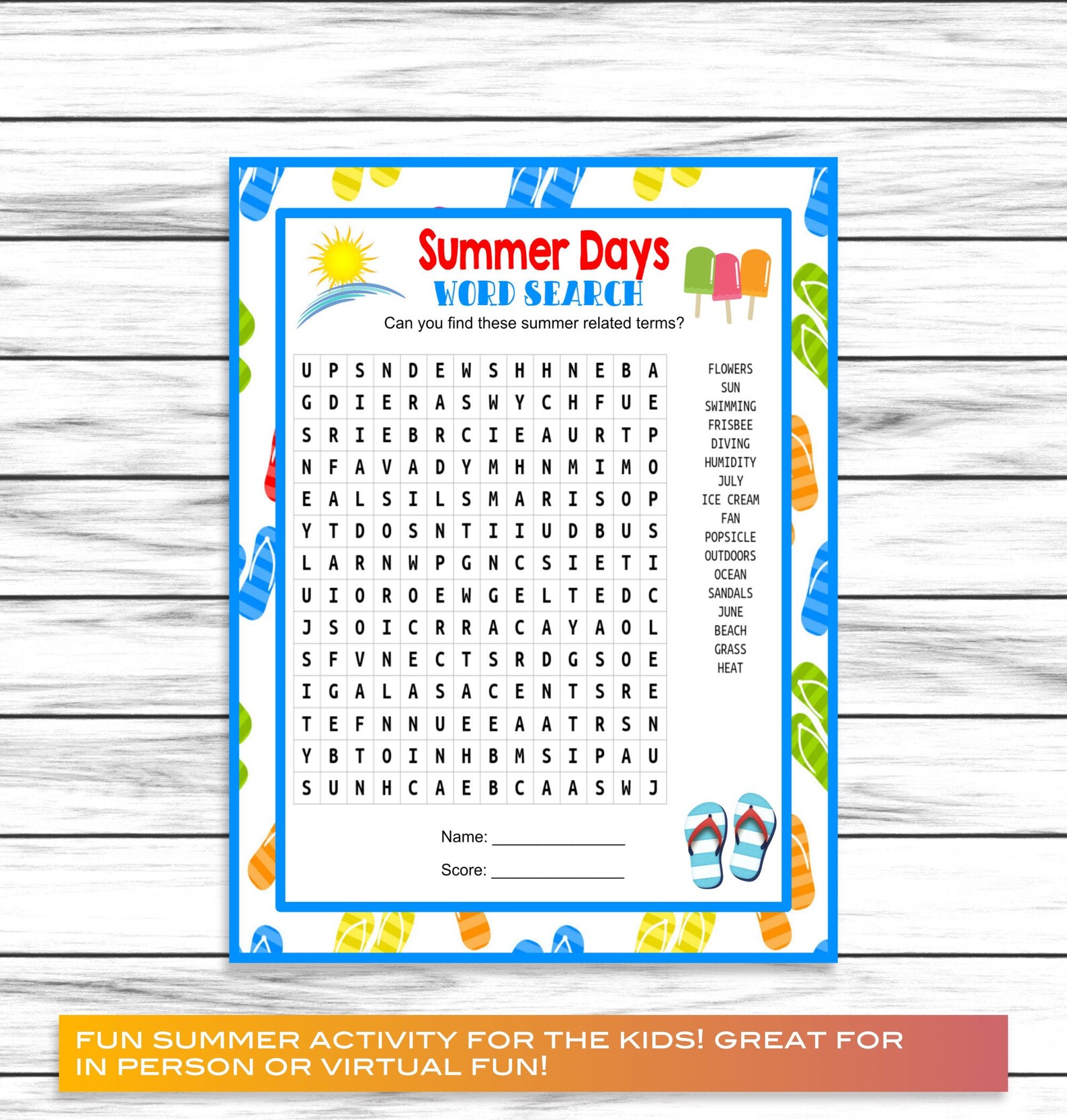 Summer Word Search Party Game Word Find Game for Adults - Etsy Canada