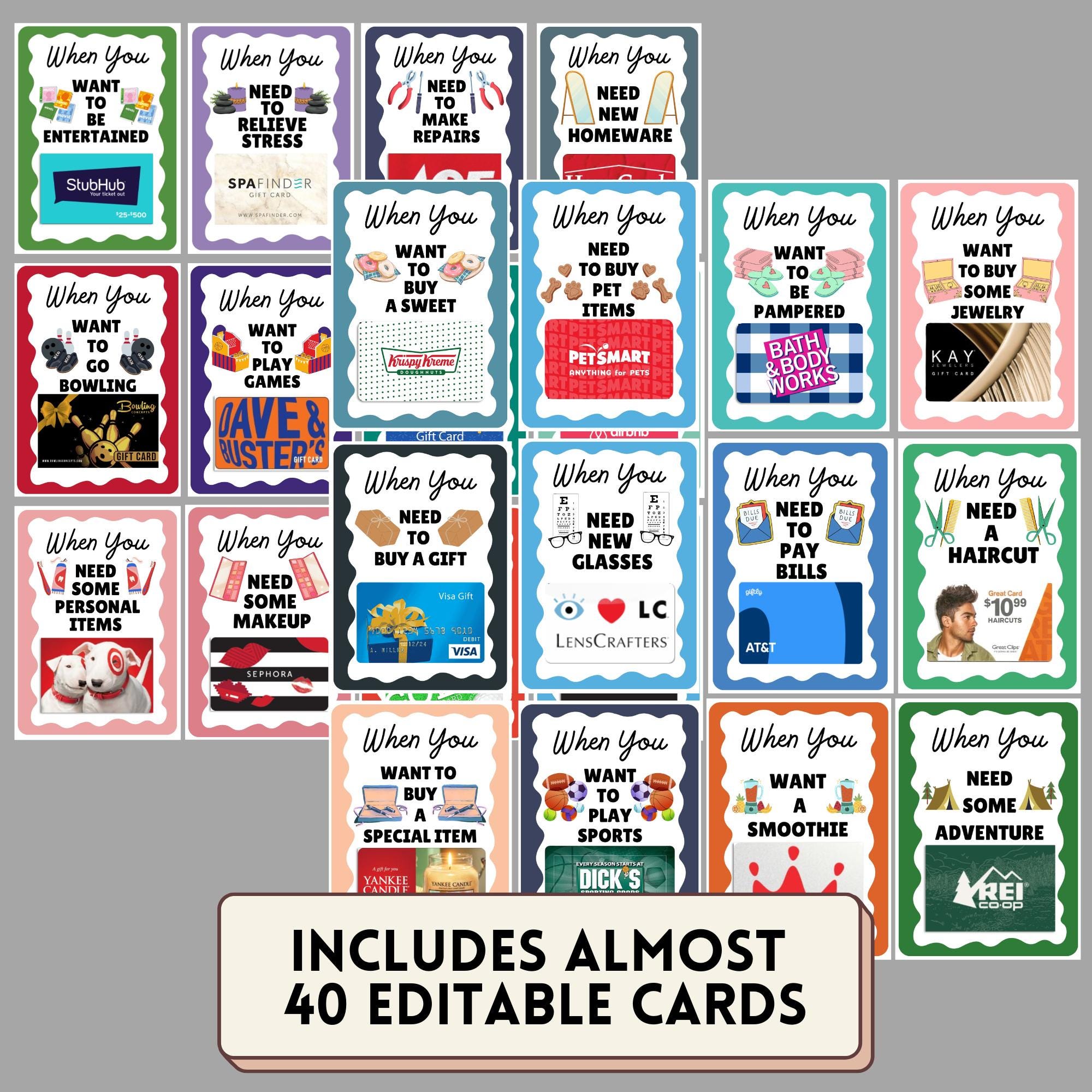 Editable Birthday Gift Card Book Template | Customize DIY Printable ...