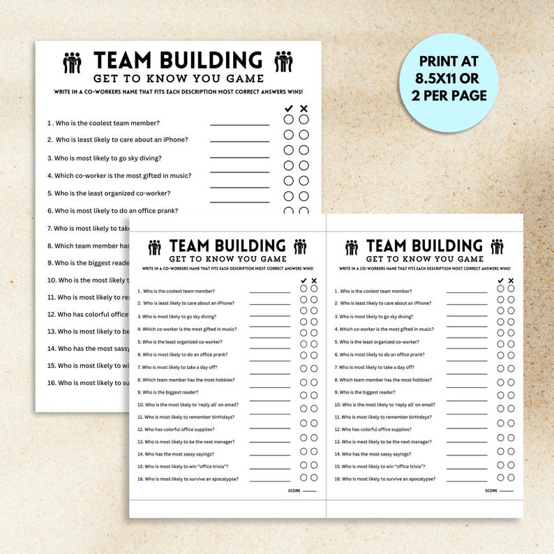 Team Building Get to Know You Game | Office Games | Coworker Games ...