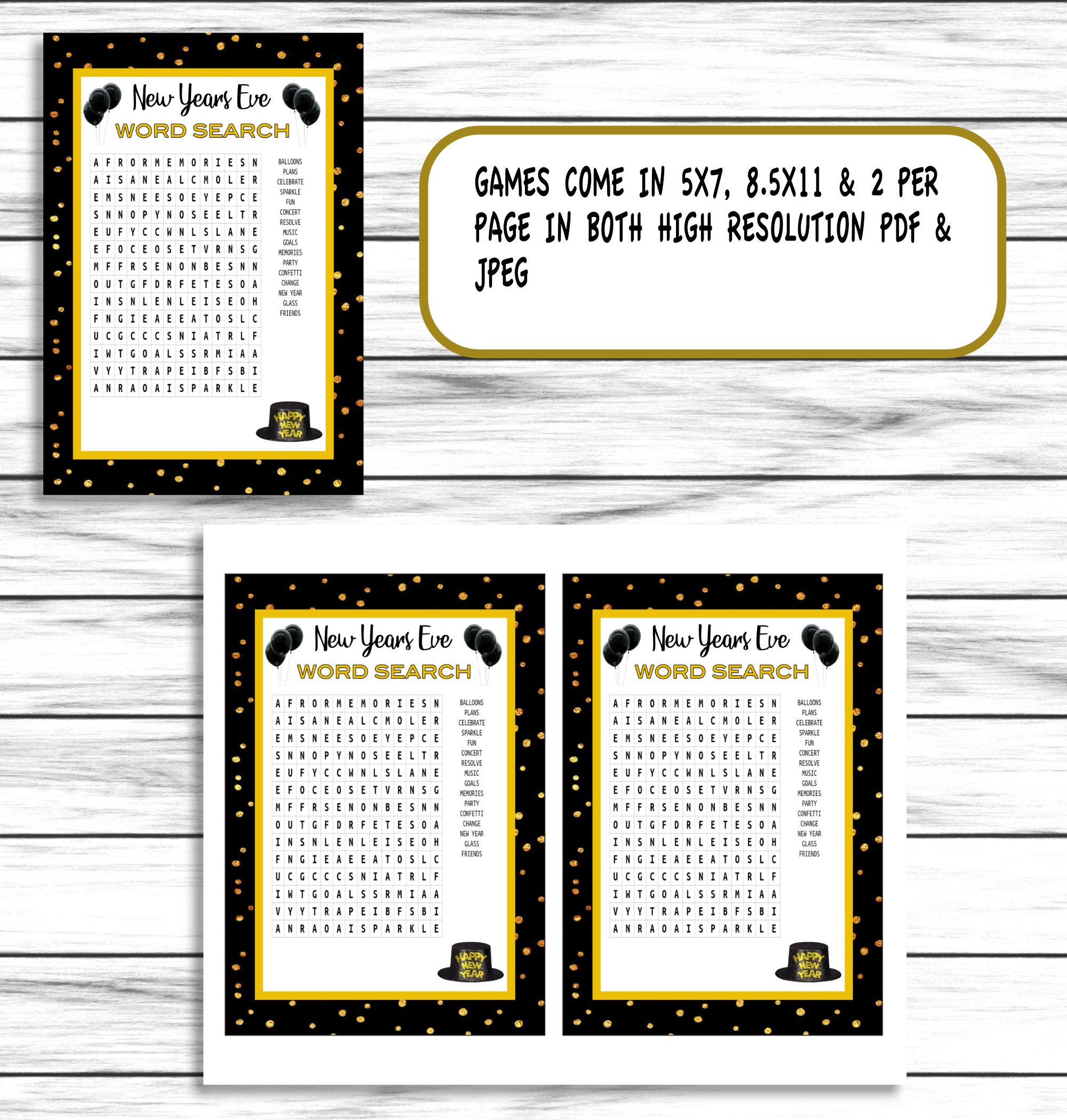 New Years Eve Party Game Bundle New Years Day Game New Years | Etsy