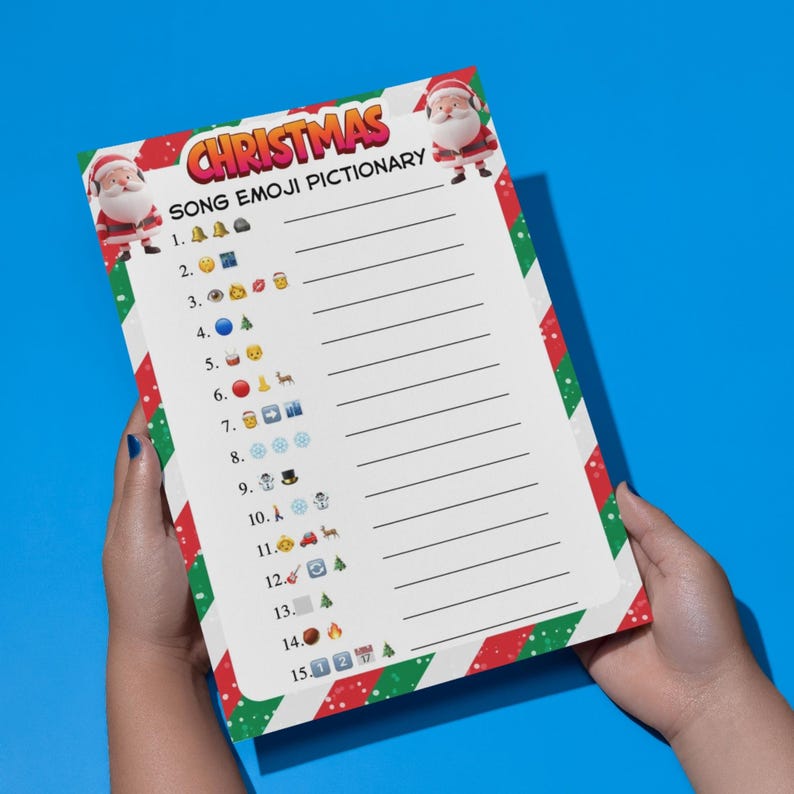 5-in-1 Christmas Emoji Pictionary Game Bundle | Printable Holiday Party ...