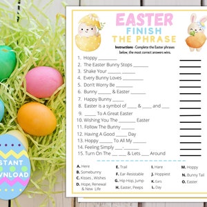 Printable Easter Finish the Phrase Game | Fun Family Idea | Kids Adults ...