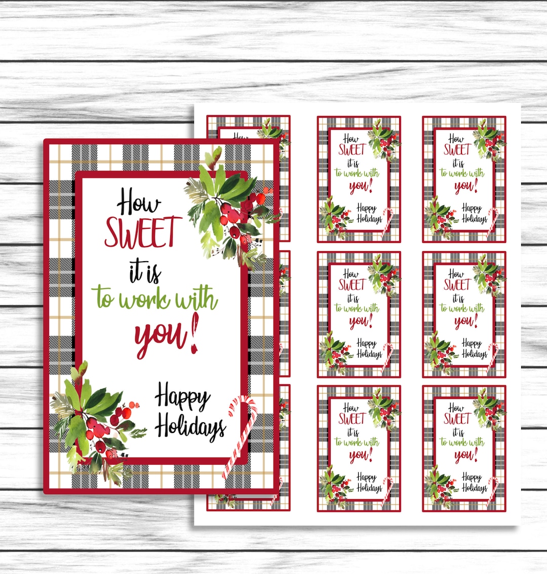 Christmas Holiday Staff Gift Printable Tag, Christmas Coworker Tag ...