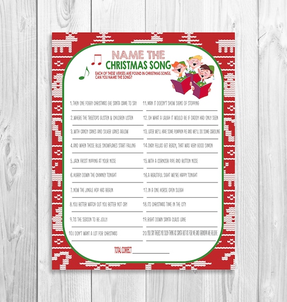 Christmas Game Christmas Songs Christmas Party Game Xmas | Etsy