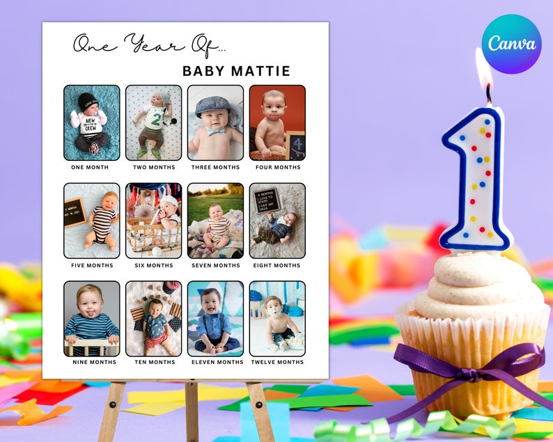 Editable Printable Baby's First Year Poster Template - Etsy
