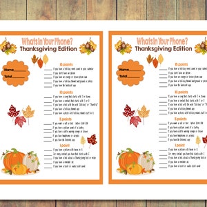 Thanksgiving Games, Printable Thanksgiving Party Game, Whats in Your ...