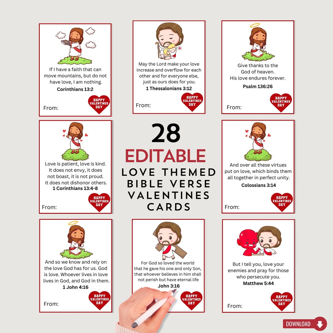 Editable Jesus Valentines Day Cards | Christian Scripture Valentines ...