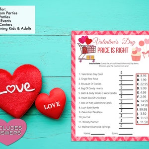 Valentines Day Fun Price is Right Game -classroom Office Party Game for ...
