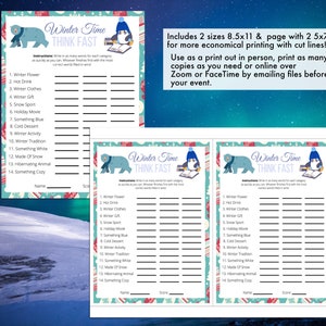 Winter Think Fast Word Party Game, for Adults Kids, Classroom, Office ...