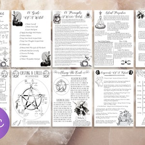 60 Pages Witchcraft Basics Book of Shadows Pages Printable Set, Magic ...