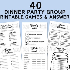 Printable Family Friends Dinner Party Games | Work Icebreaker Games ...