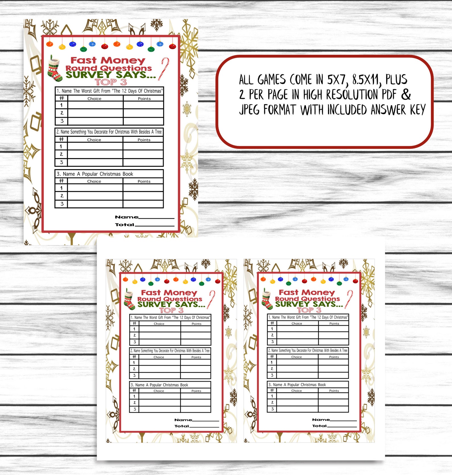 Family Feud Christmas Edition, Family Feud Game, Christmas Trivia Game ...