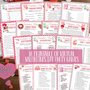 Valentines Day Fun Party Games Bundle | Classroom Office Party Kids ...