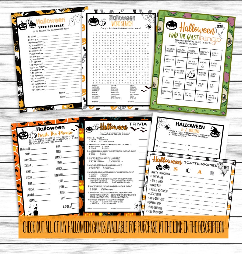 Halloween Trivia Game Party Game Halloween Party Game - Etsy