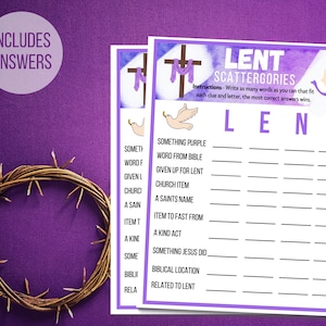 Printable Lent Party Games Set, Kids Lenten Party Activities, Catholic ...