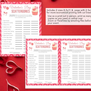 Scattergories Word Trivia Game -classroom Office Valentines Day Party ...